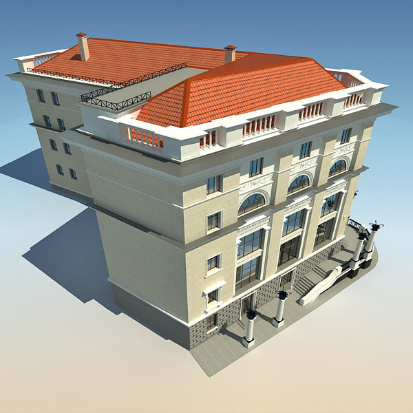 3d building classical style model