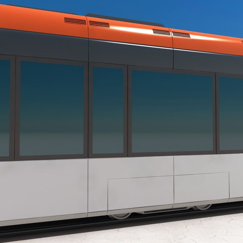 low-floor light rail vehicle 3d 3ds