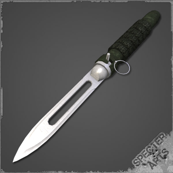 3d spring loaded ballistic knife