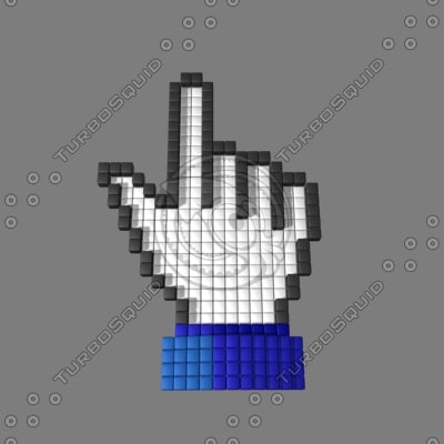 windows hand pointer 3d model