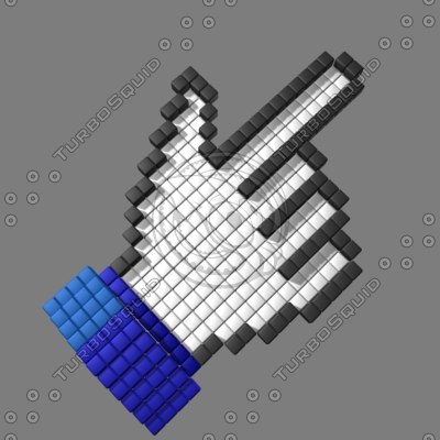 windows hand pointer 3d model