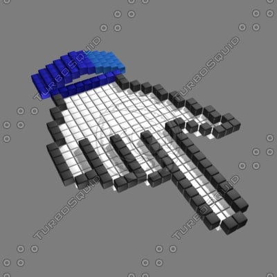 windows hand pointer 3d model