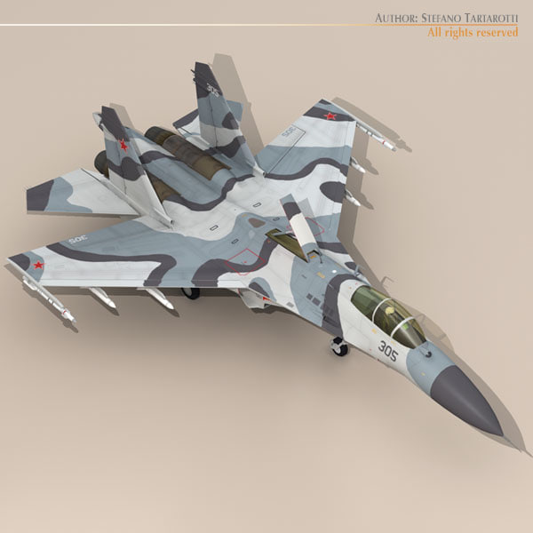 3d su-27 flanker jet fighter model