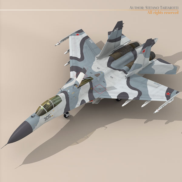 3d su-27 flanker jet fighter model