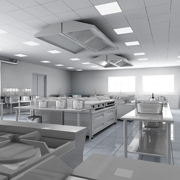 commercial kitchen 3d obj