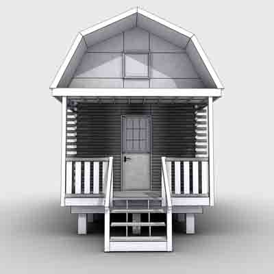 3ds max log cabin home building