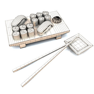 sushi set 3d model