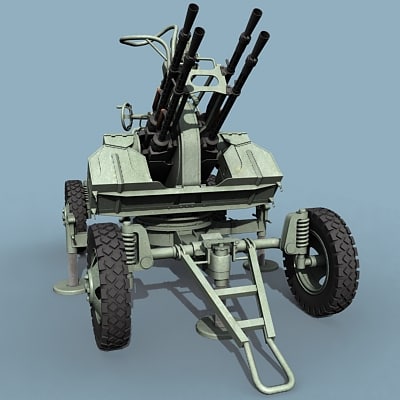 3d model soviet zpu-4