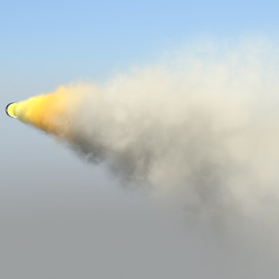 3d rocket exhaust trail