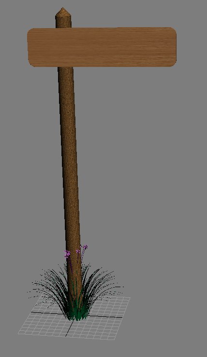 3d 3ds wooden sign post