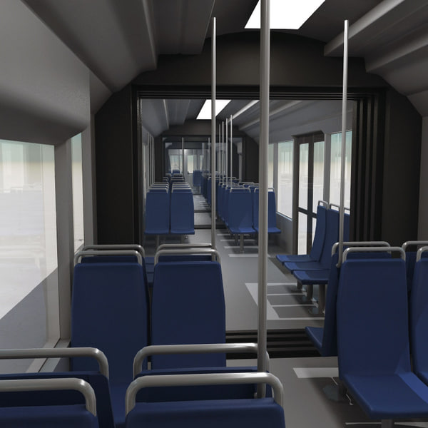 low-floor light rail vehicle 3d model