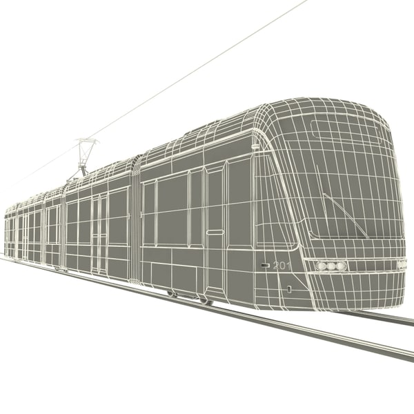 low-floor light rail vehicle 3d model