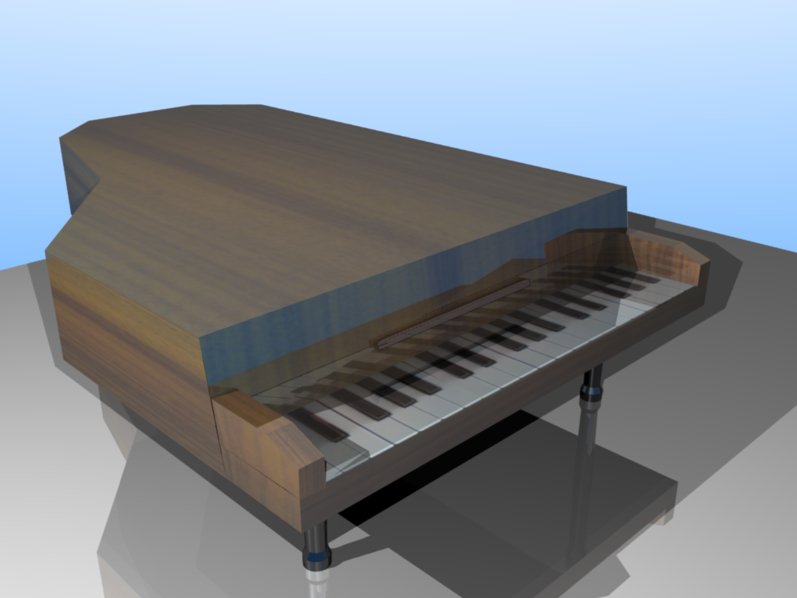 3d grand piano materials model