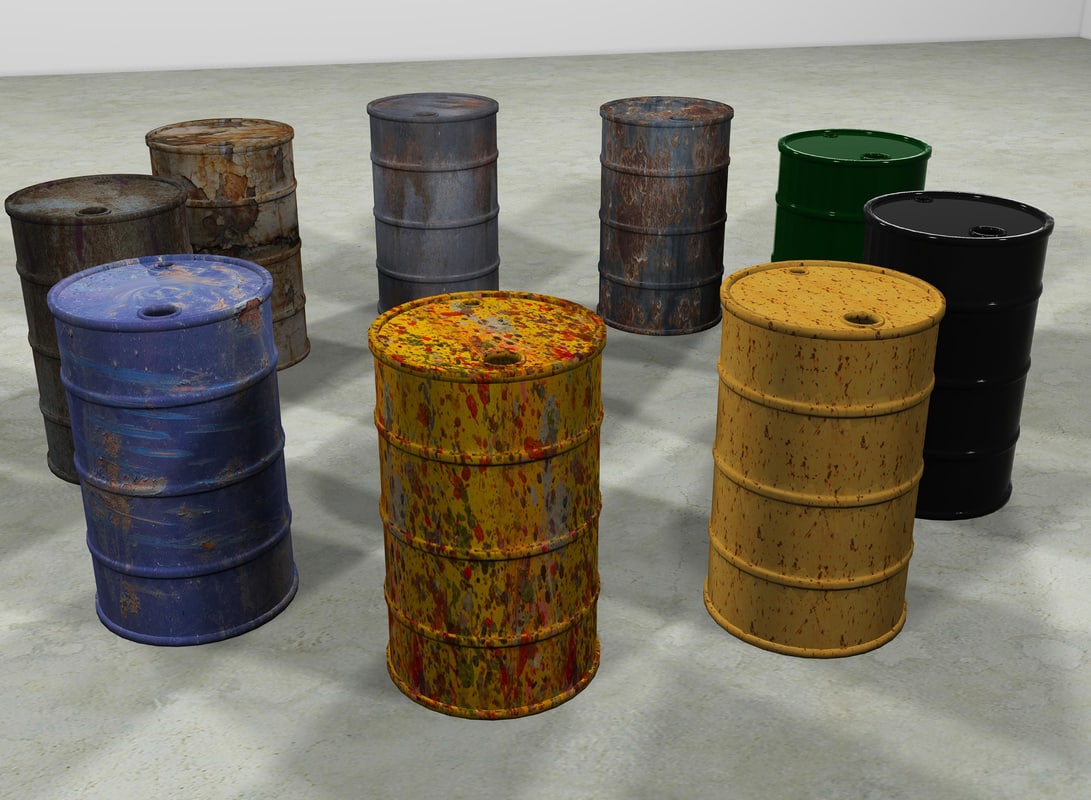 3d steel barrels model