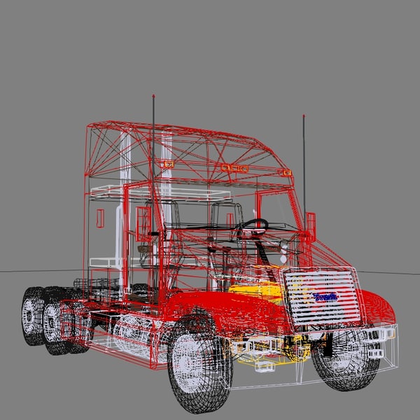 3d semi tractor trailer truck