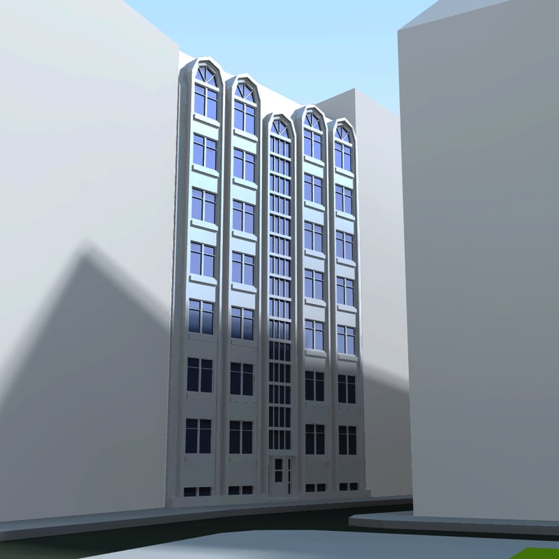 free facade building 3d model