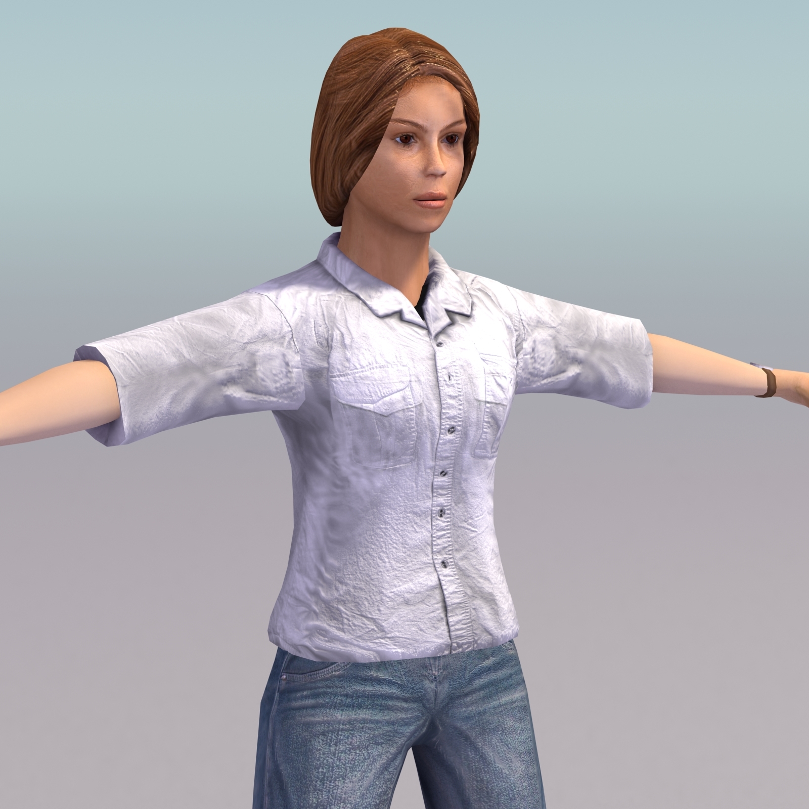 3ds max female figure rigged