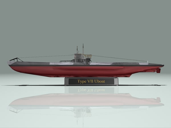 nazi type vii u-boat 3d lwo