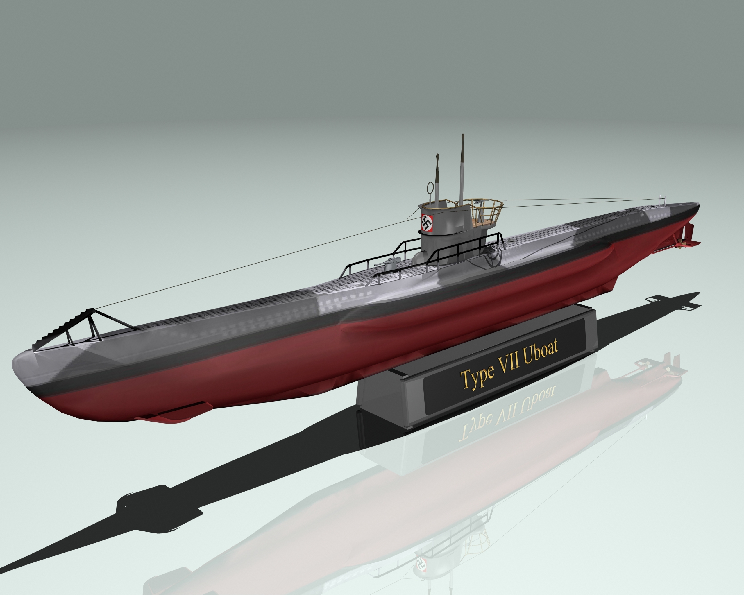 nazi type vii u-boat 3d lwo