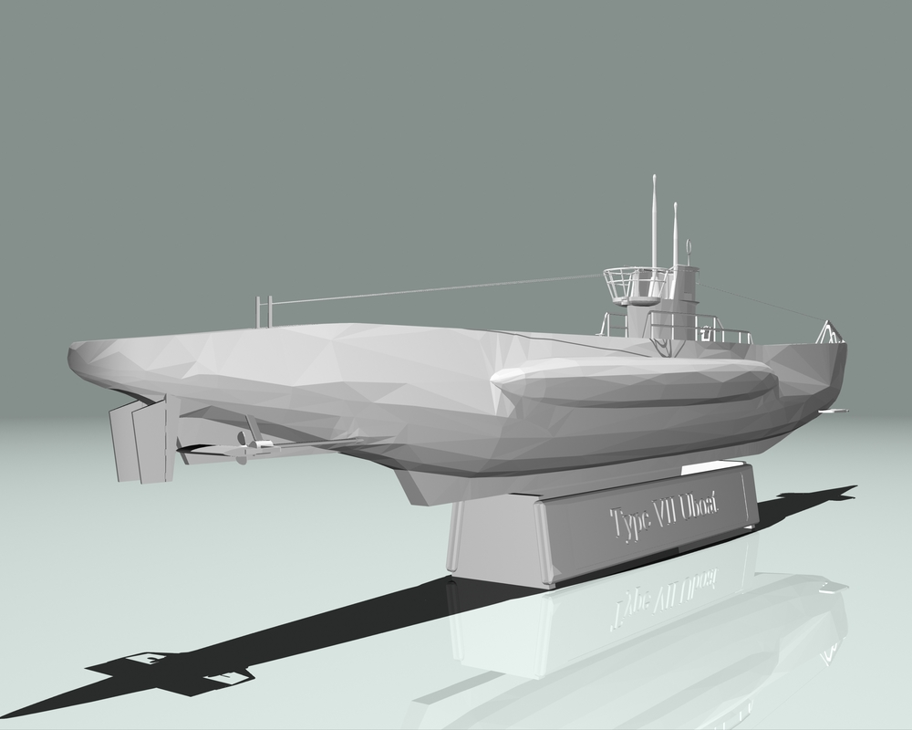 nazi type vii u-boat 3d lwo