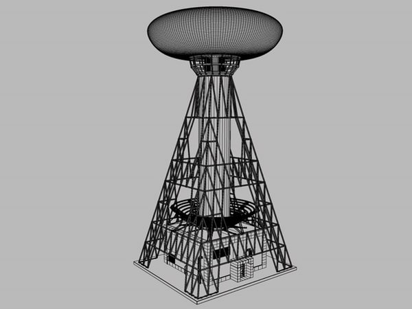 tesla coil tower 3d model