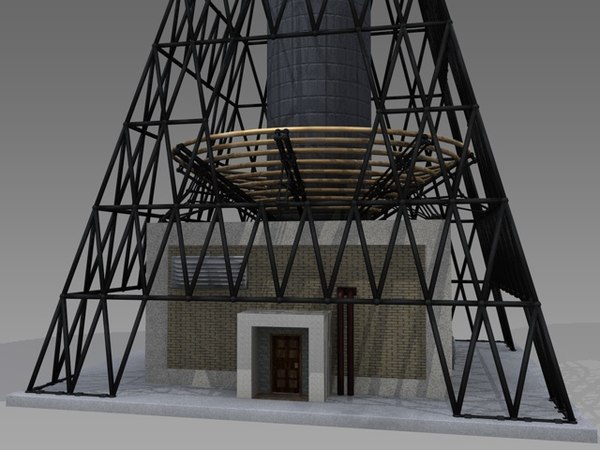 tesla coil tower 3d model