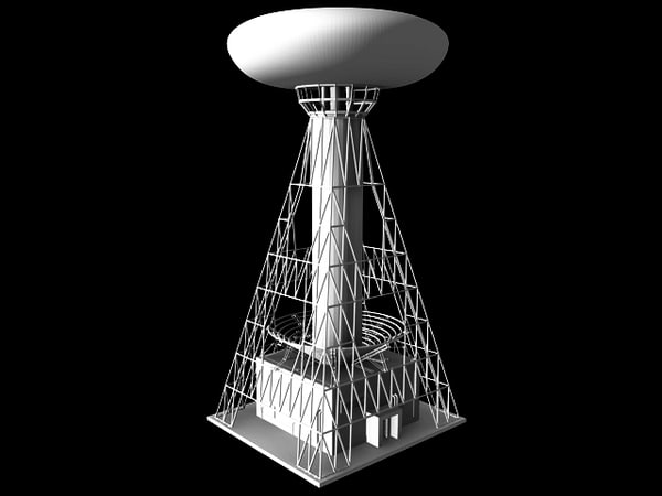 tesla coil tower 3d model