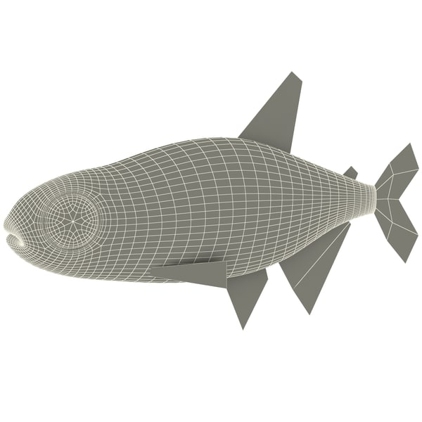 neon red fish 3d model