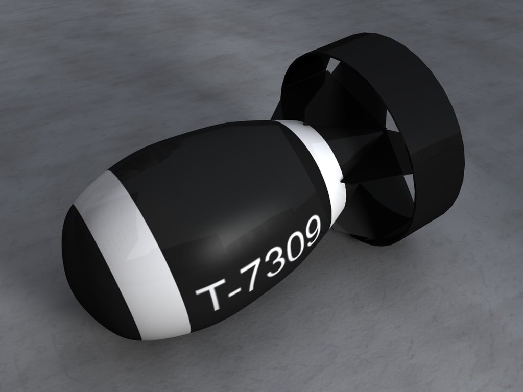 cartoon airbomb wwii 3d model