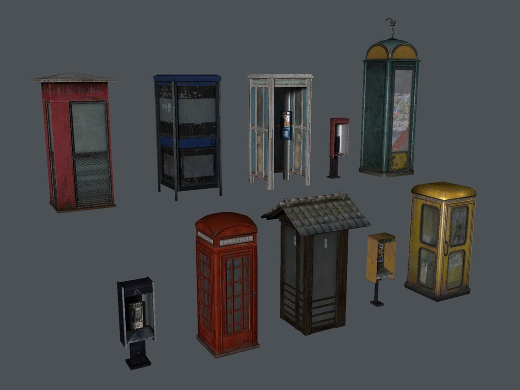 pack phone booth 3d model