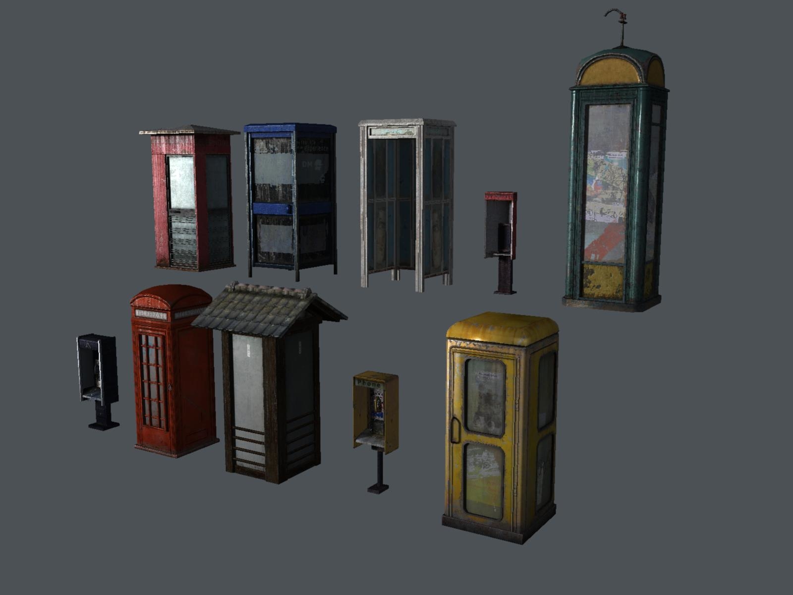 pack phone booth 3d model