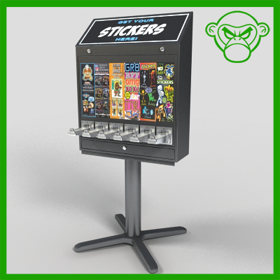 sticker vending machine 3d model