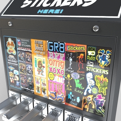 sticker vending machine 3d model