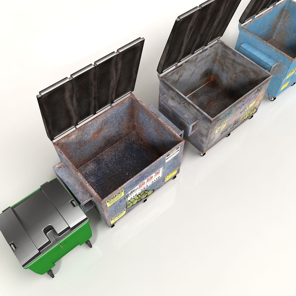 3d industrial bin model