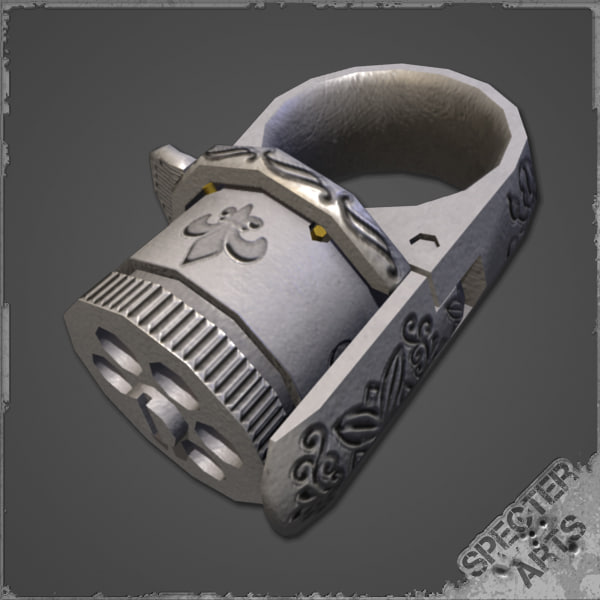 ring revolver pistol 3d model