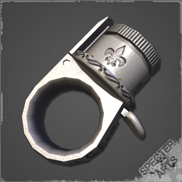 ring revolver pistol 3d model