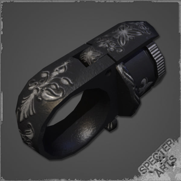 ring revolver pistol 3d model