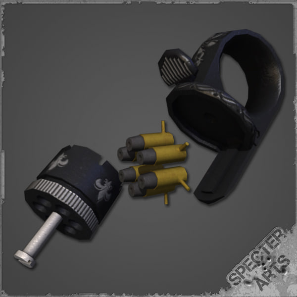 ring revolver pistol 3d model