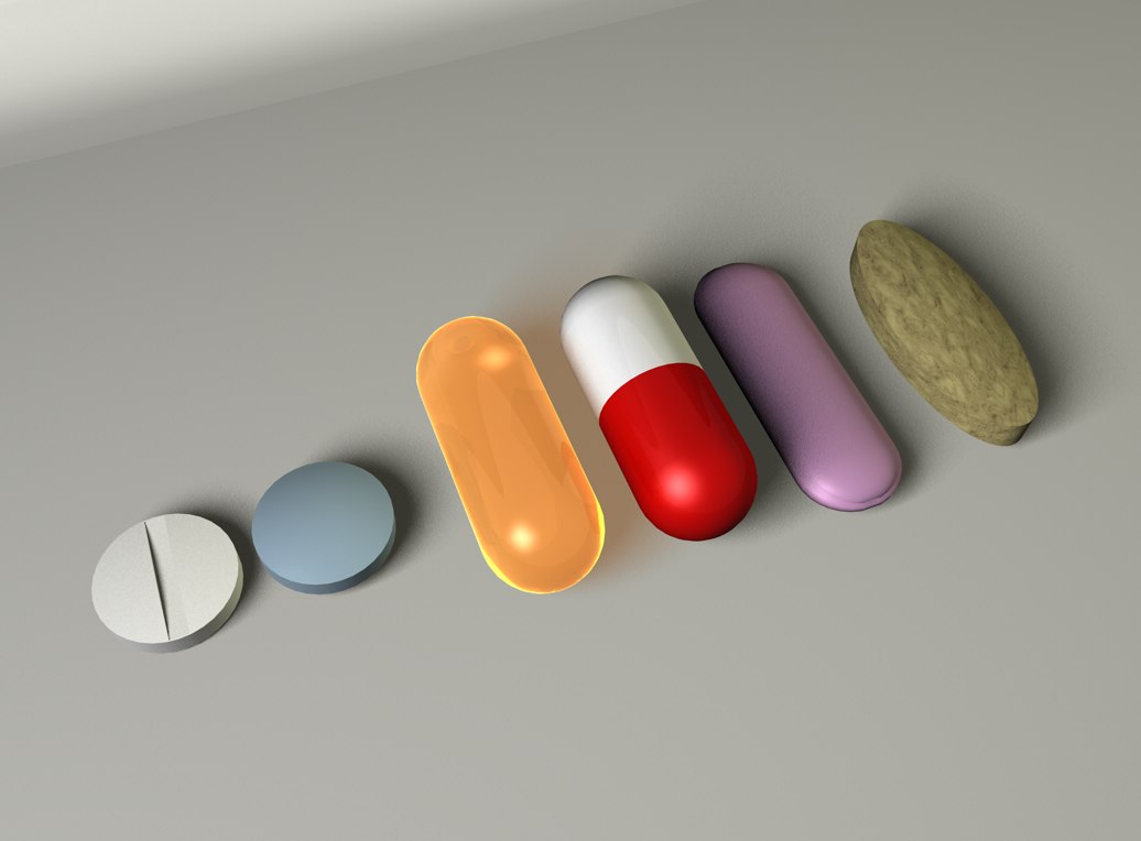 3d model of pills medication