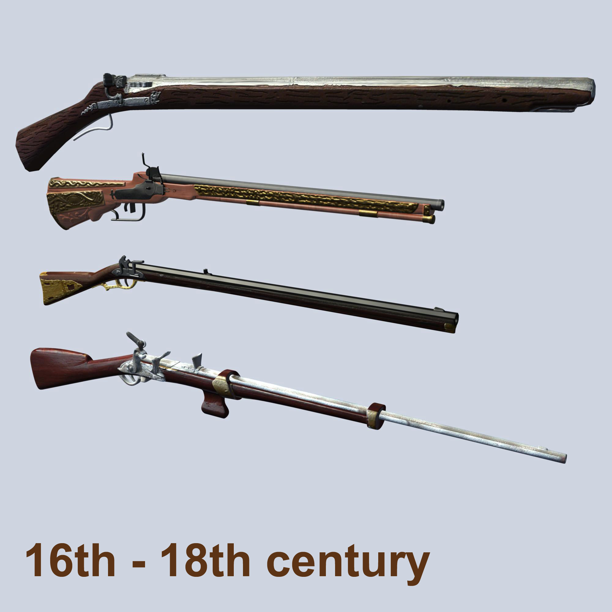muskete century rifle 3d model