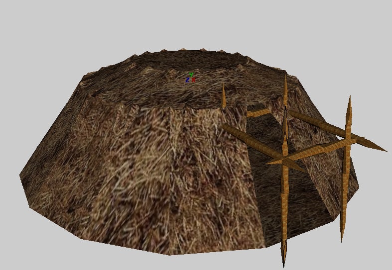 3d village chieftan hut chief