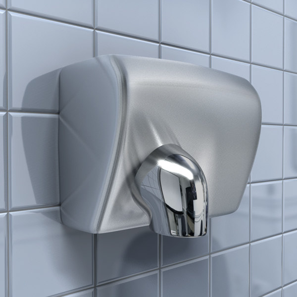 chrome hand dryer 3d model