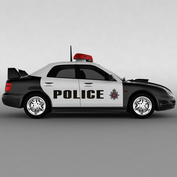 subaru impreza police car 3d model