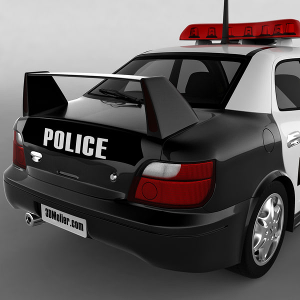subaru impreza police car 3d model