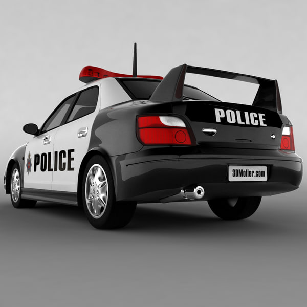 subaru impreza police car 3d model