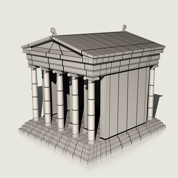 3d small roman temple model