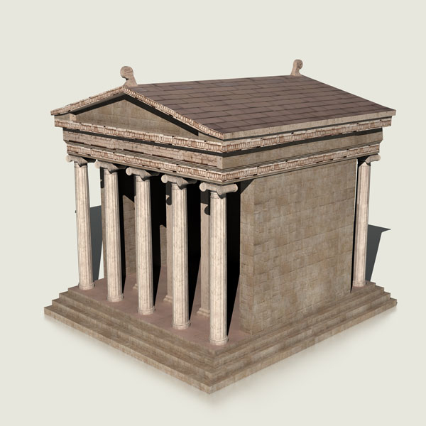 3d small roman temple model