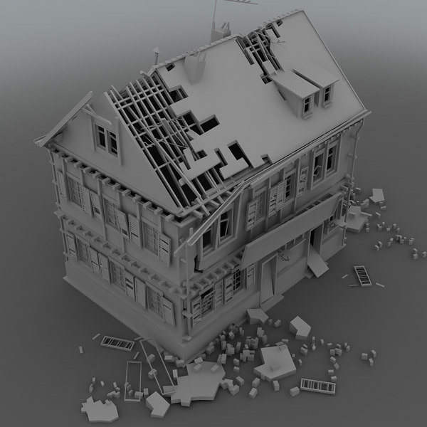 ruin building 3d model