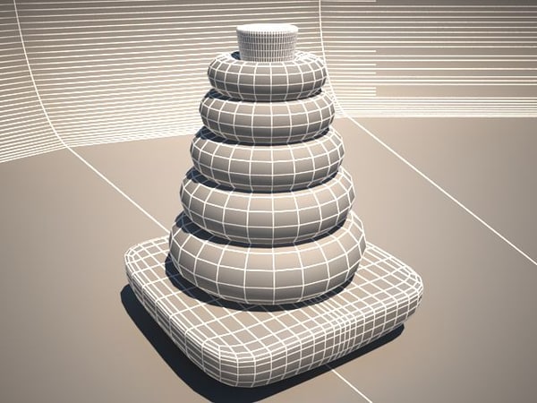 toy tower hanoi 3d model
