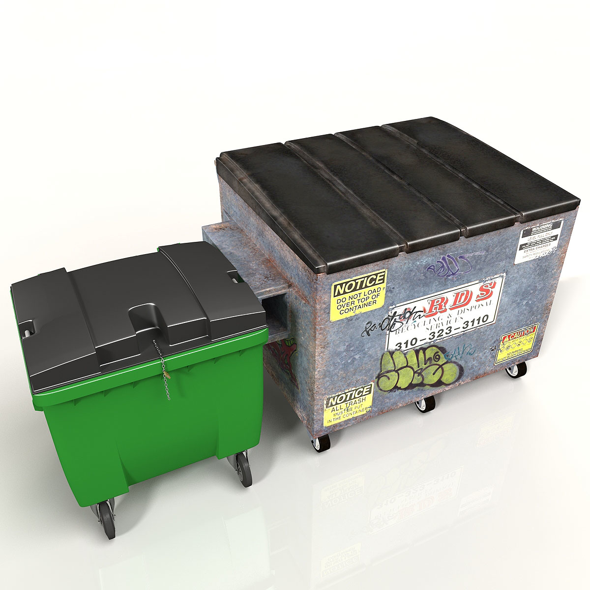 refuse kit bins 3d model